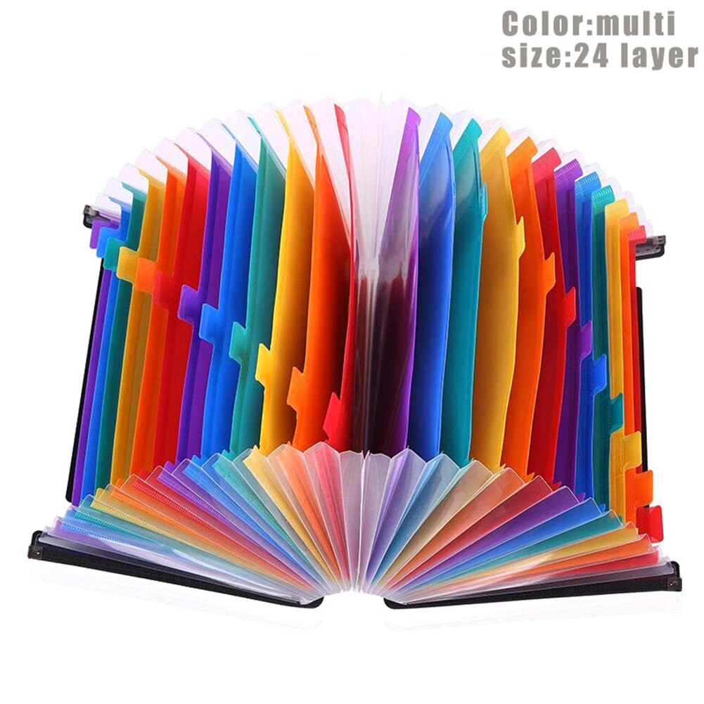 13/24 Pockets Expanding File Folder Rainbow Color ... – Vicedeal