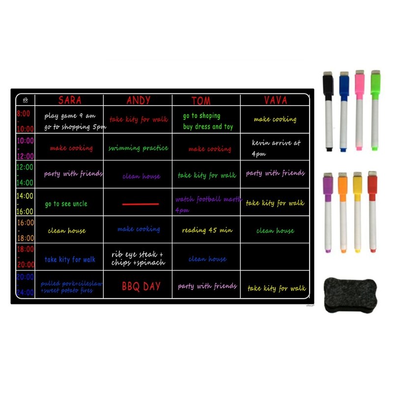 Magnetic Refrigerator Chalkboard,Weekly Menu, Meal... – Grandado