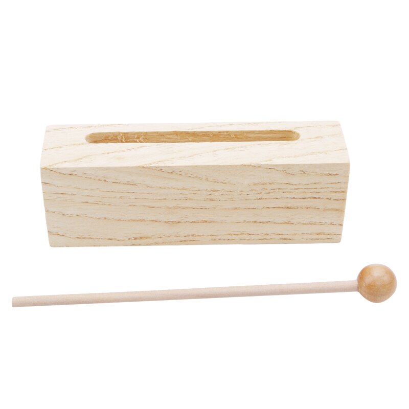Wooden Percussion Block Woodblock with Mallet Exqu... – Grandado