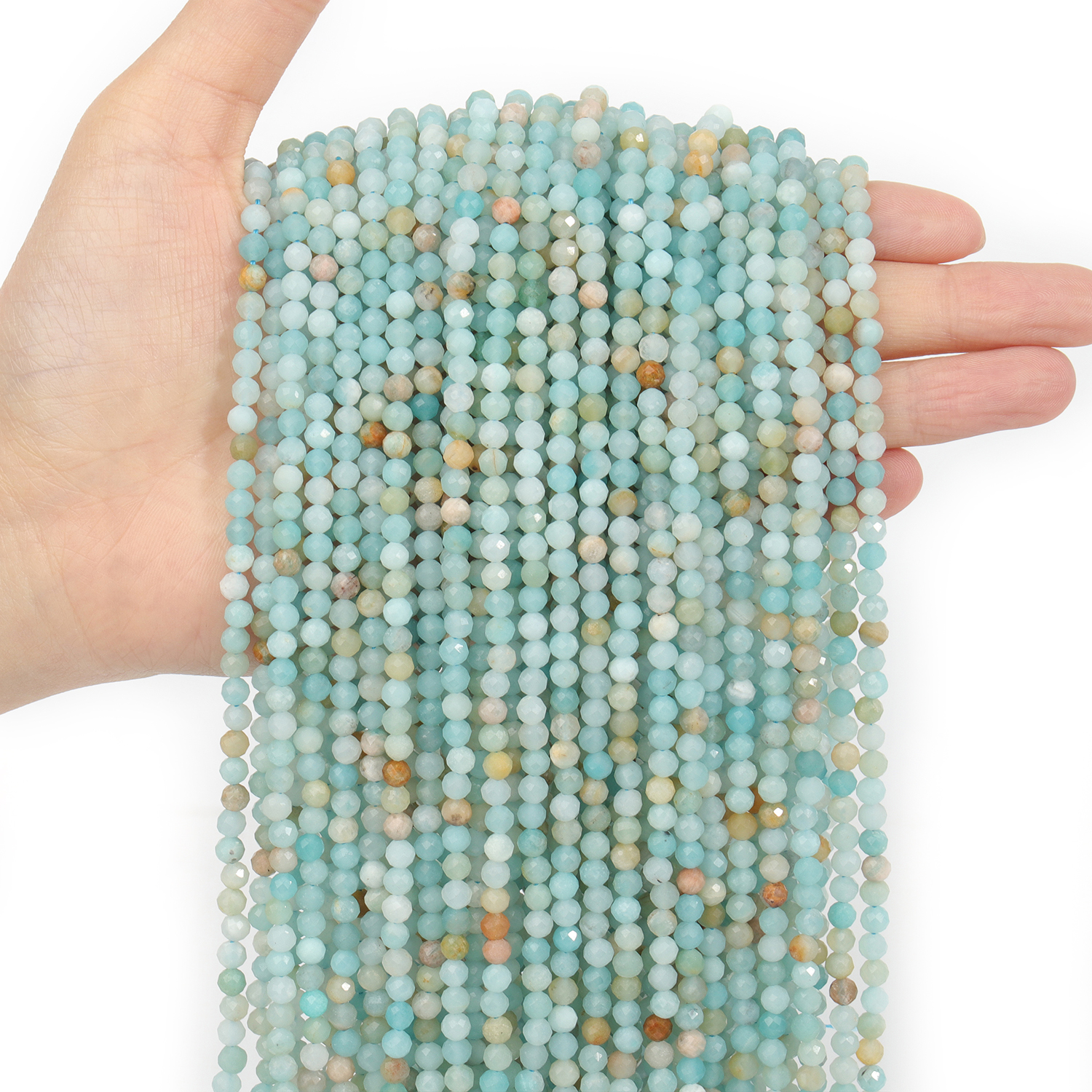 Natural Faceted Amazonite Stone Beads 2/3/4mm Loos... – Grandado