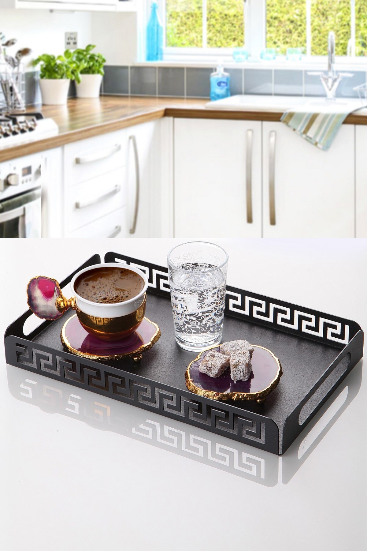 Siya Lux-bandeja decorativa de Metal, bandeja de p... – Grandado