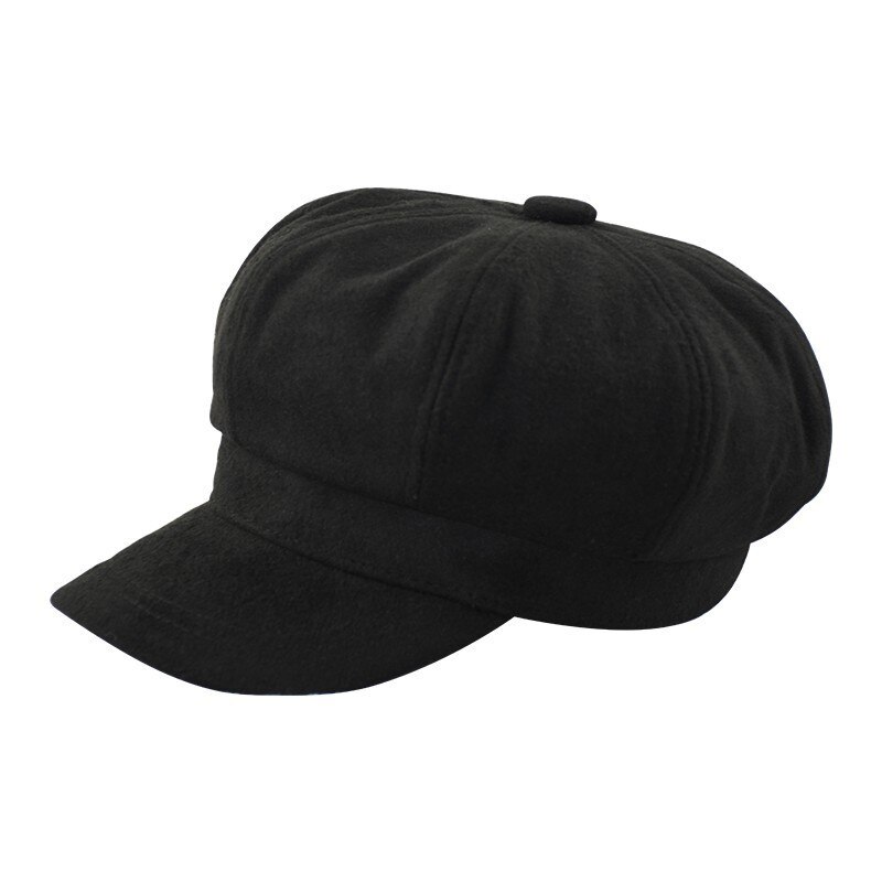 Small Head Felt Octagon Cap Women Winter Wool Pain... – Grandado