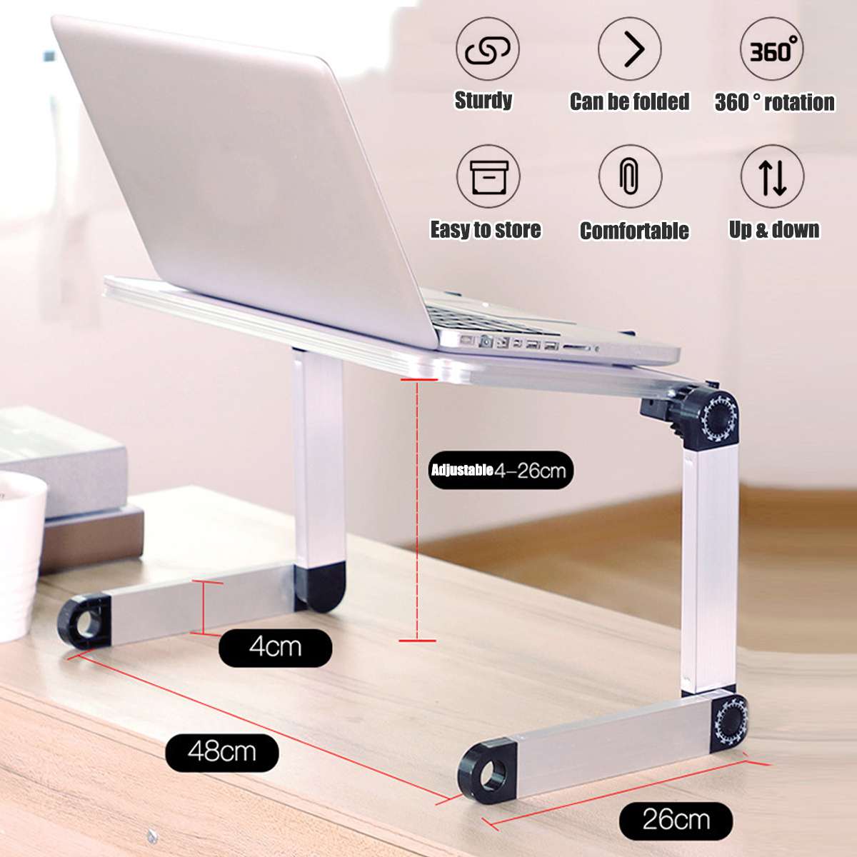 Portable Adjustable Aluminum Laptop Desk Stand Tab... – Grandado
