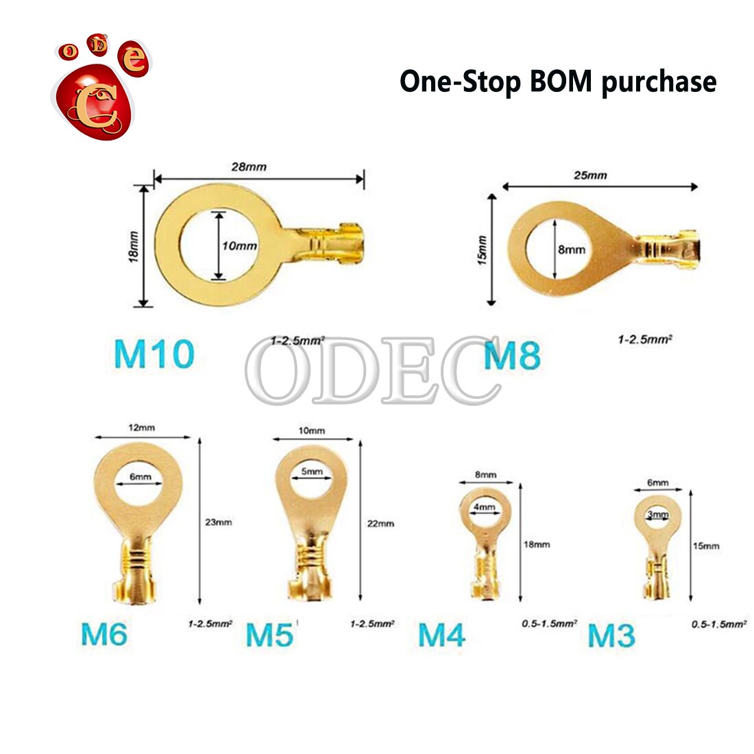 M3/M4/M5/M6/M8/M10 ring O type grounding copper te... – Grandado