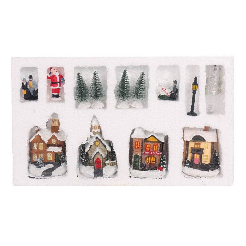 Q0KF Christmas Mini House Kit Glowing Village Hous... – Grandado