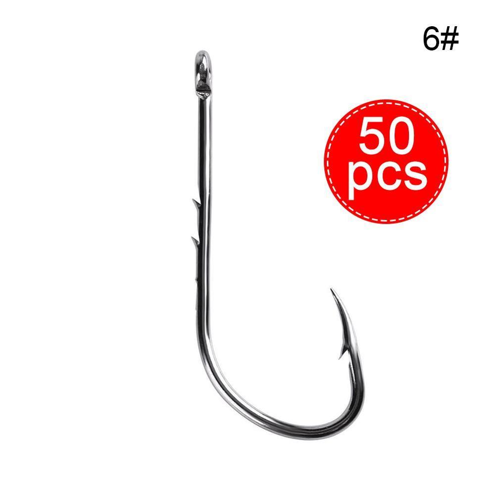 50pcs Double Back Barbed Single Hook Long Handle H... – Vicedeal