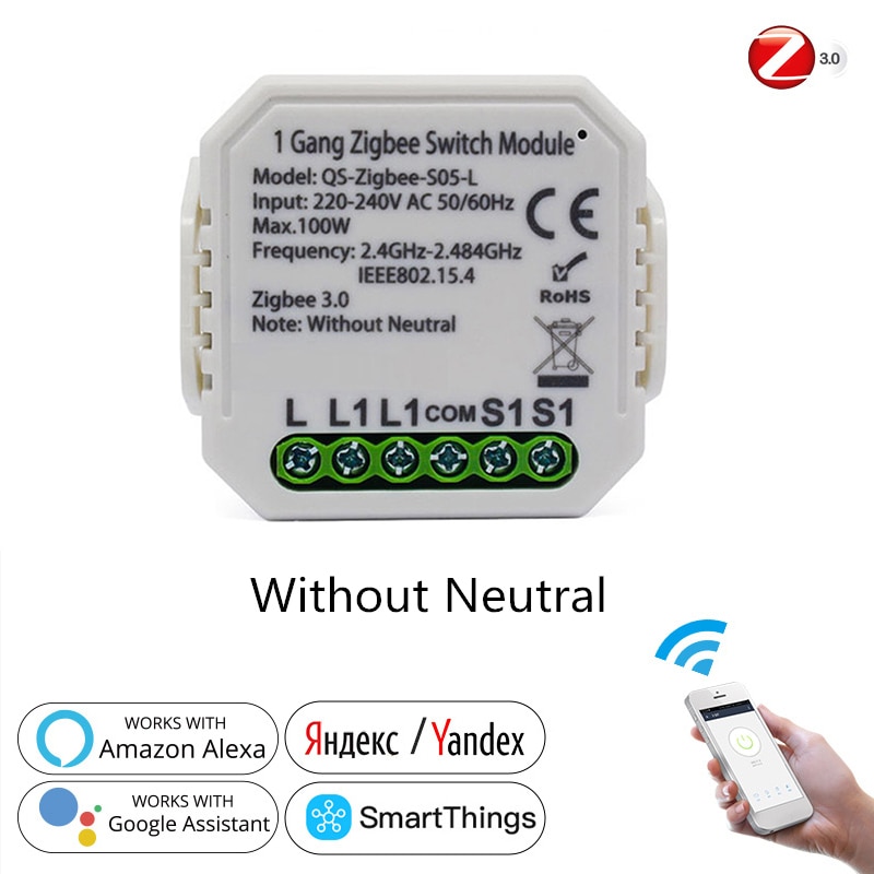 Tuya ZigBee 3.0 Smart Light Switch Relay Module 220-240V Without ...