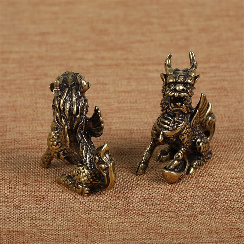 Antique Bronze Chinese Mythical Beast Qi Lin Statu... – Grandado