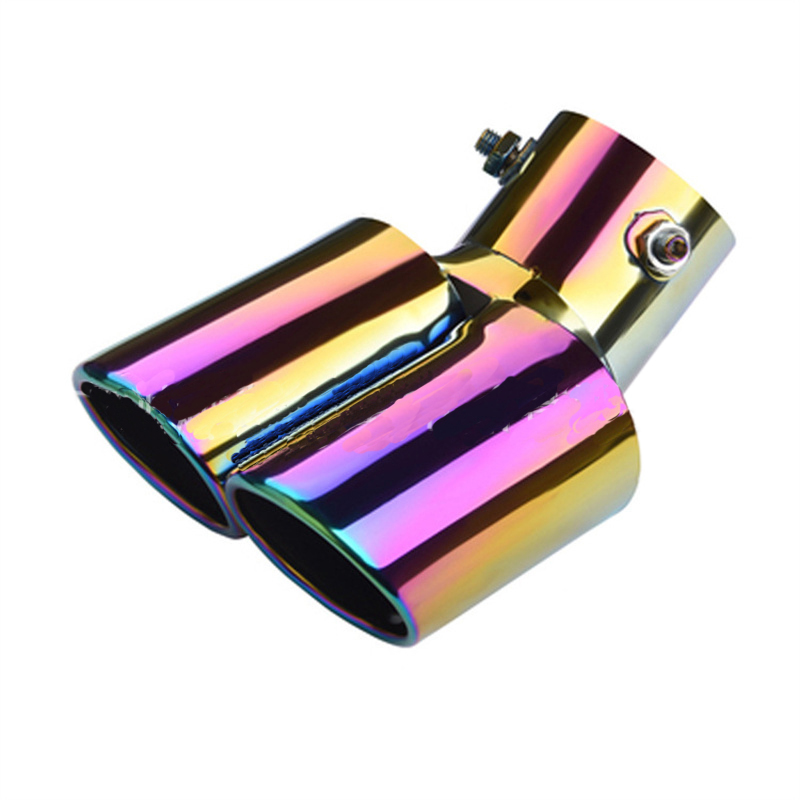 64mm Universal Double Pass Exhaust Pipe Tip Exhaus... – Grandado