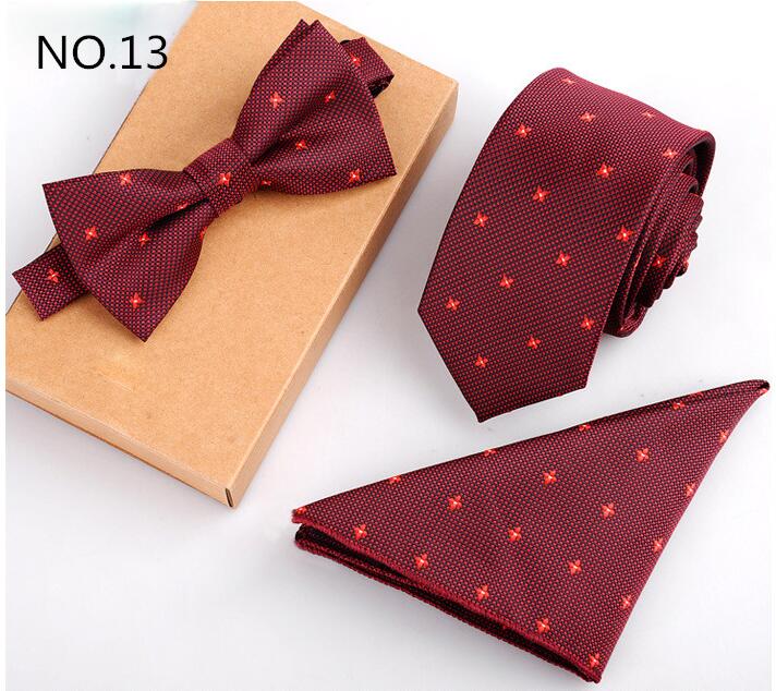 GUSLESON Slim Tie Set Men Bow Tie and Pocket Squar... – Grandado