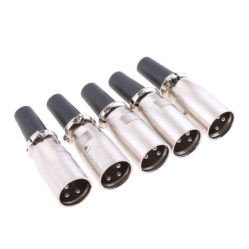 5X XLR 3 Pin macho MIC Jack Plug Audio micrófono C... – Grandado