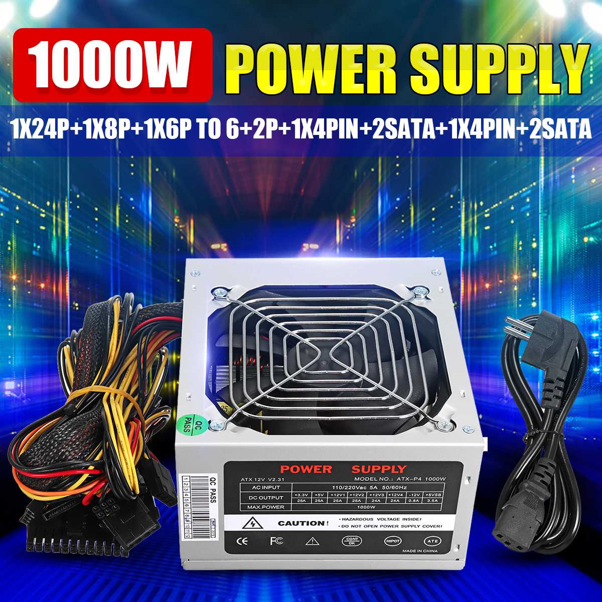 1000W Pfc Voeding Psu Stille Ventilator Atx 24pin ... – Vicedeal