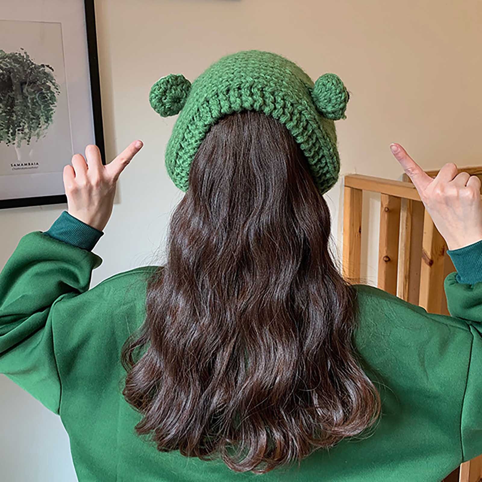 Winter Women Frog Hat Crochet Knitted Hat Costume ... – Grandado