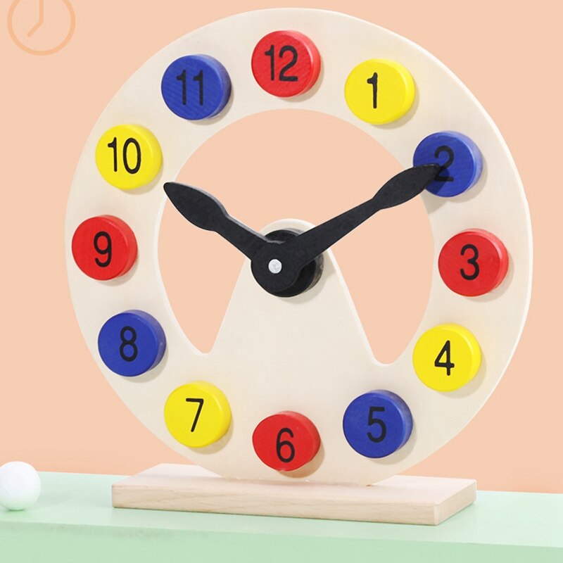 Color Cartoon Wooden Digital Clock Child Toddler T... – Vicedeal