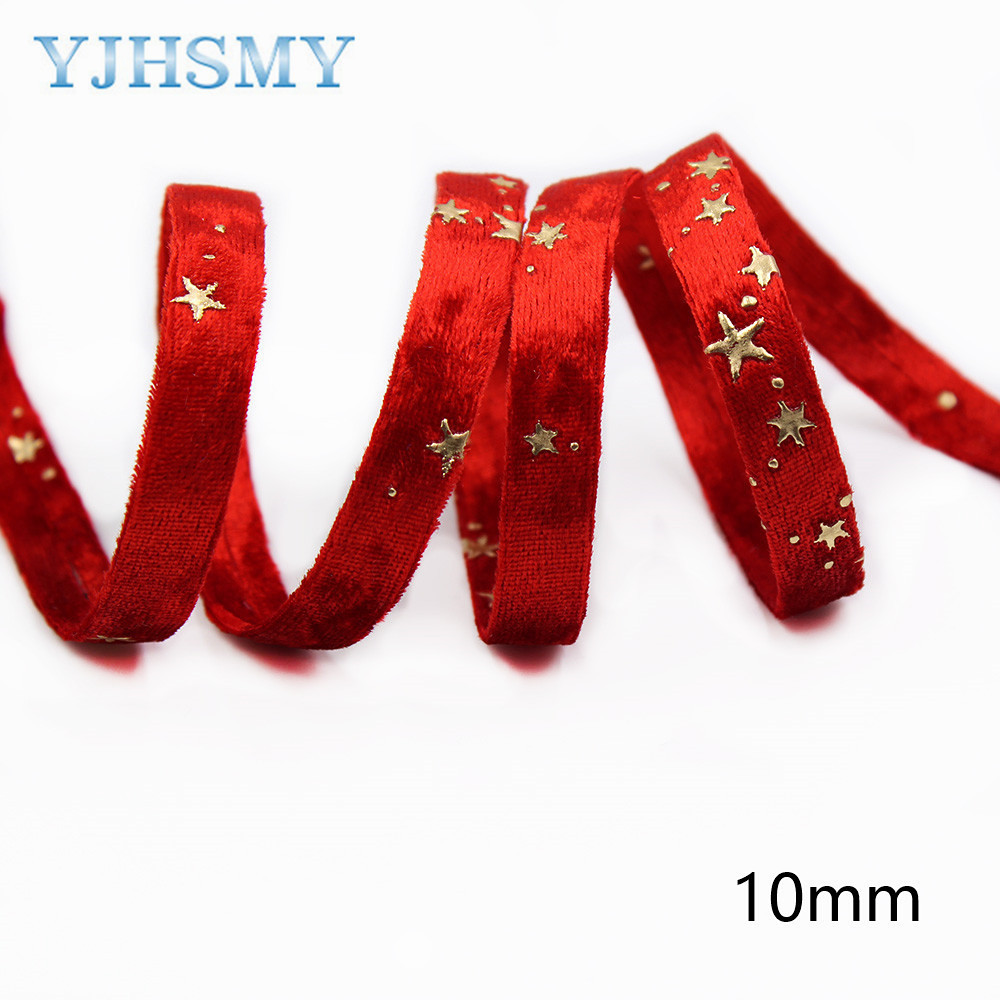 Double-Sided Gold Star Golden Velvet Cloth Ribbons... – Grandado