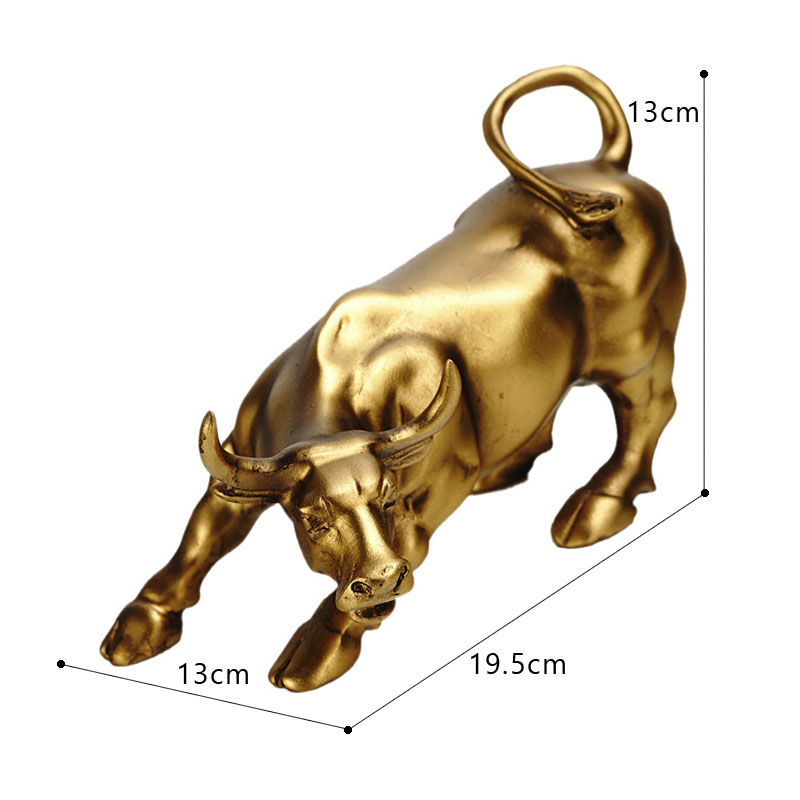 Resin Golden Wall Street Bull Statues Modern OX Fi... – Vicedeal