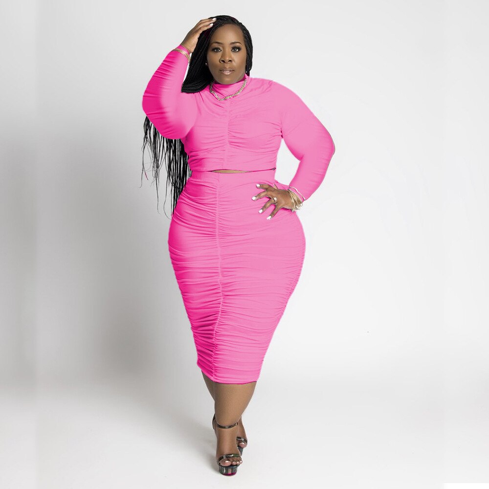 Plus Size Skirts Sets Women Fall Clothes 2 Piece S... – Grandado