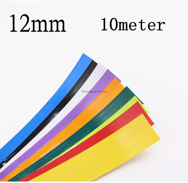 10M PVC Heat Shrink Tube 12mm Blue Multicolor Shri... – Vicedeal