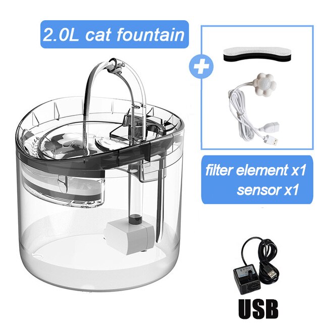 Automatic Cat Water Fountain Sensor Filter Water D... – Grandado