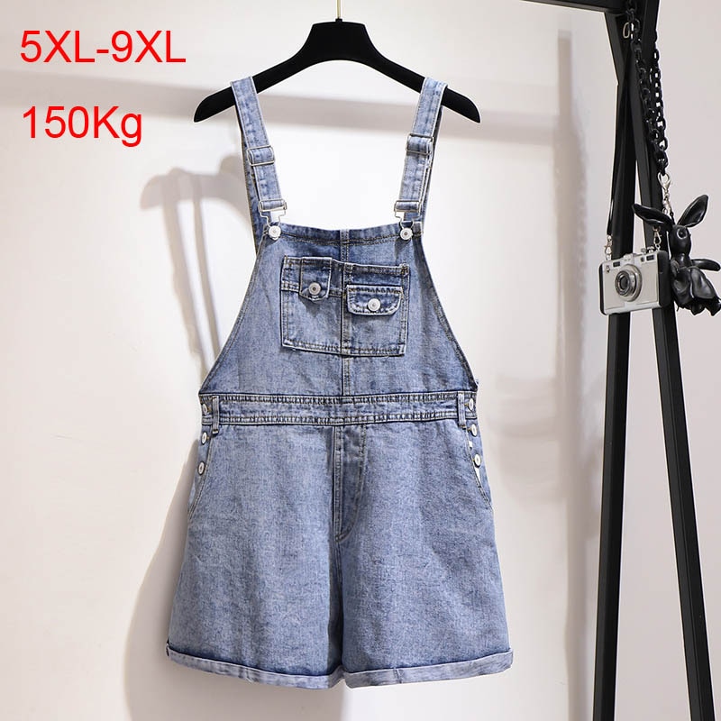 150Kg Plus Size Vrouwen Zomer Denim Overalls Losse... – Grandado