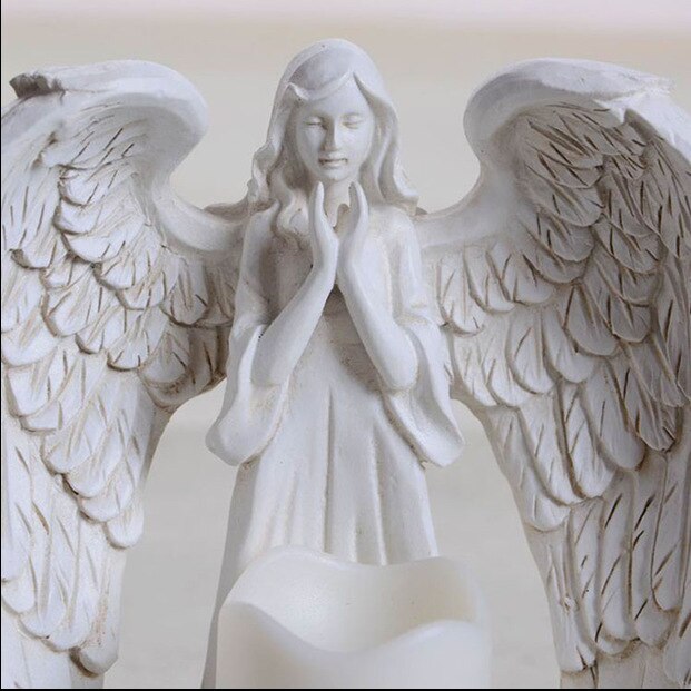 Electronic Angel Candle Holder Resin Angel statue ... – Grandado