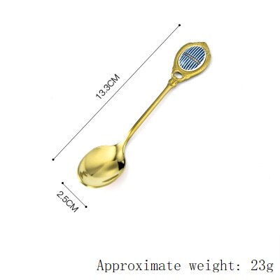 Stainless Steel Spoon Ceramic Handle Ice Cream Fru... – Vicedeal