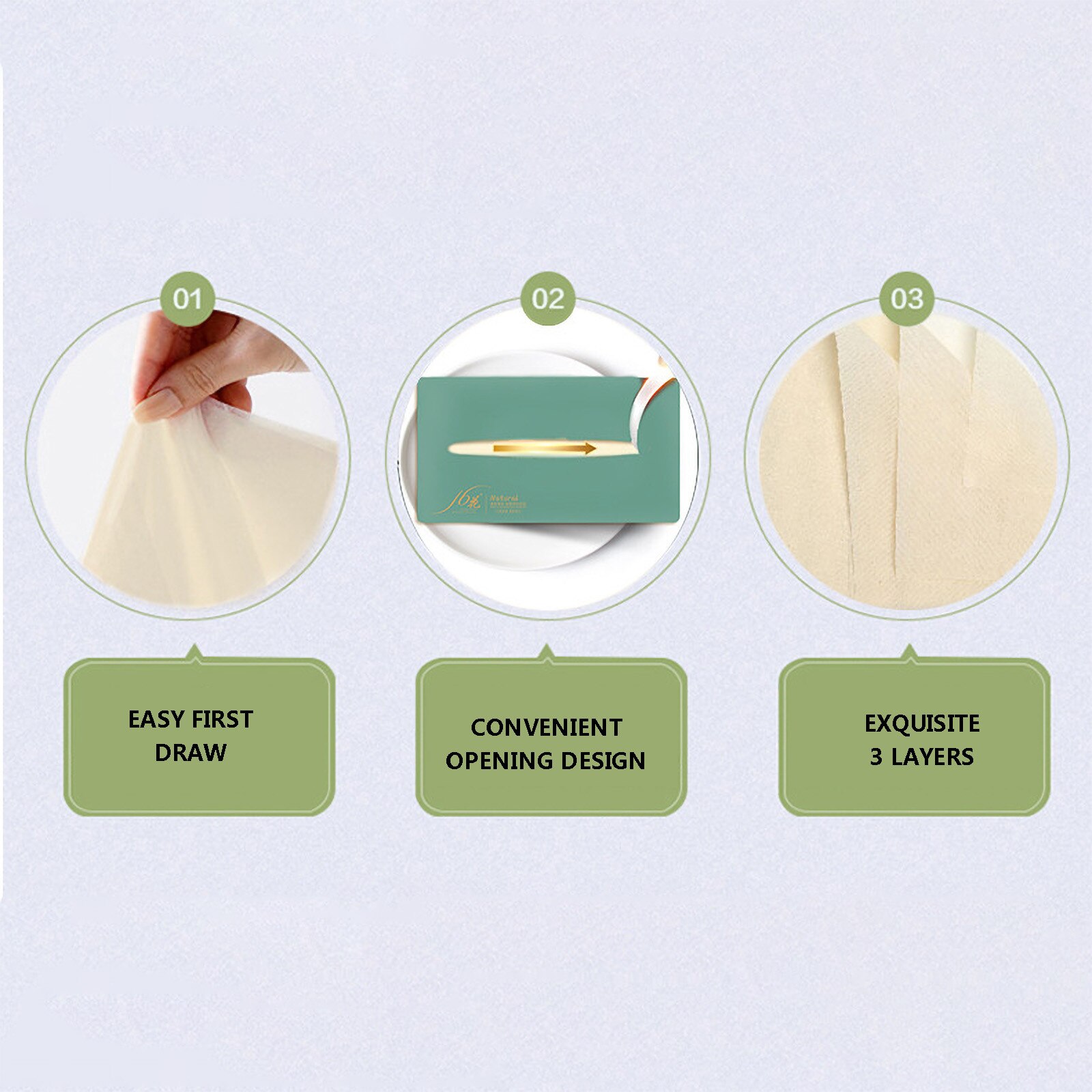 8 Pack Natural Color Bamboo Pulp Tissue Napkin 4 L... – Grandado