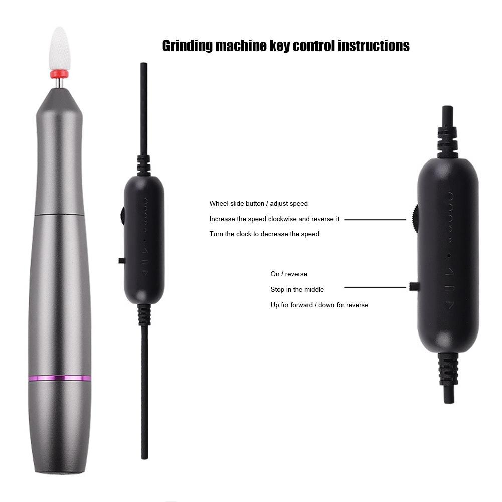 1 Set Electric Nail Drill USB Nail File Portable N... – Grandado