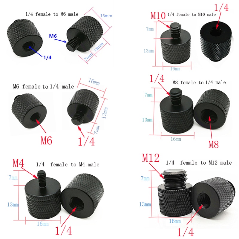 M4 M6 M8 M10 M12 to 1/4 Male to Female Screw Mount... – Vicedeal