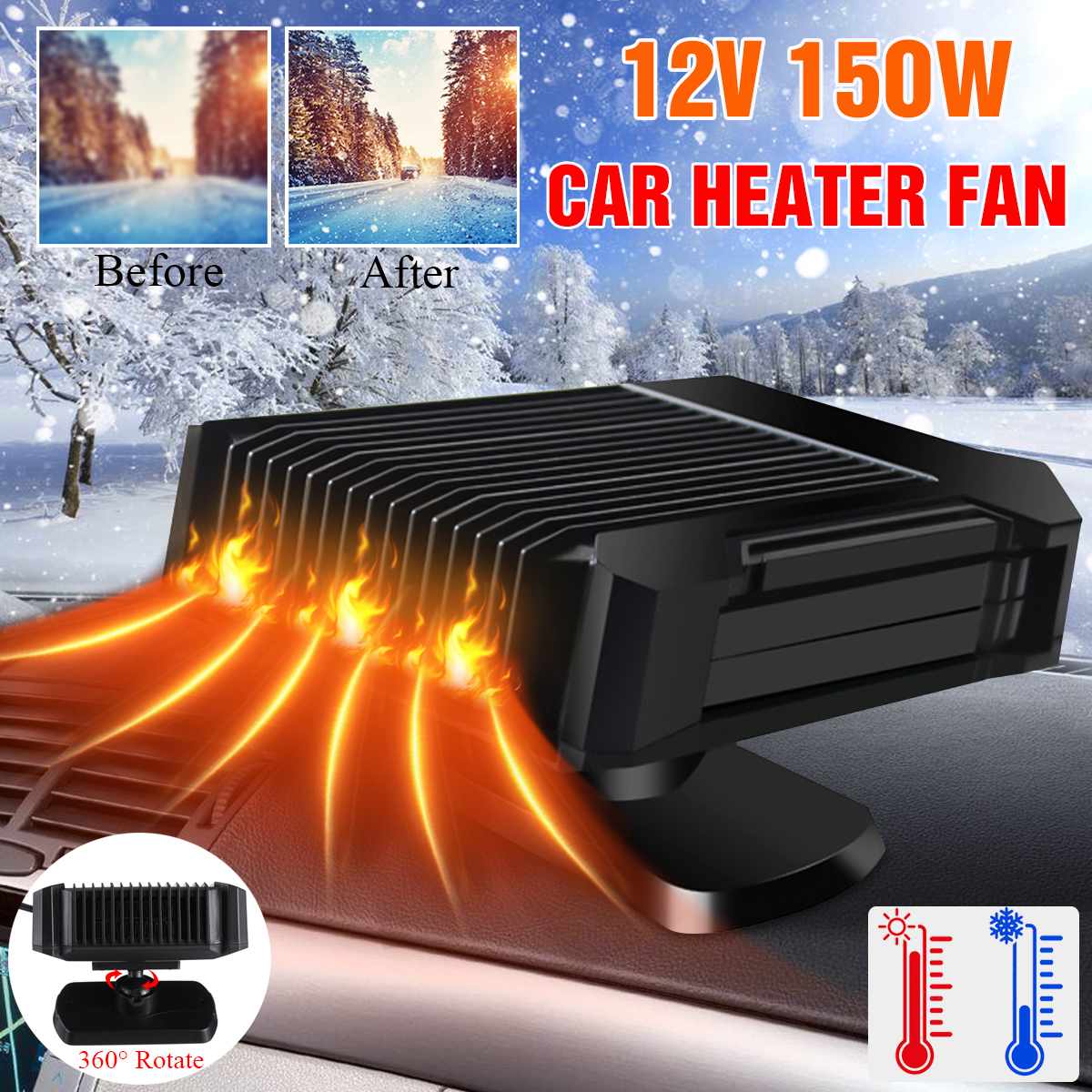 2 In 1 150W Auto 12V Auto Heater Cooler Verwarming... – Vicedeal