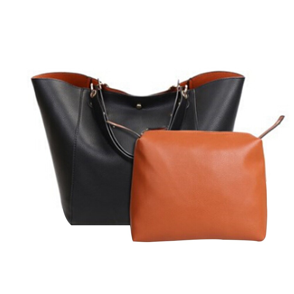 2pcs Solid Color Women PU Leather Shoulder Handbag... – Vicedeal