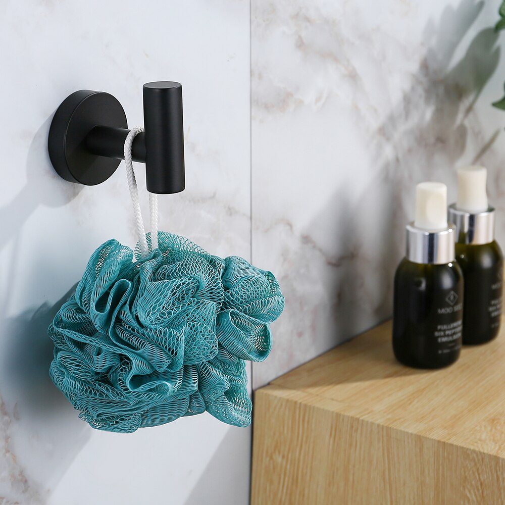 Bathroom Hardware Set Black Robe Hook Towel Rail B... – Vicedeal