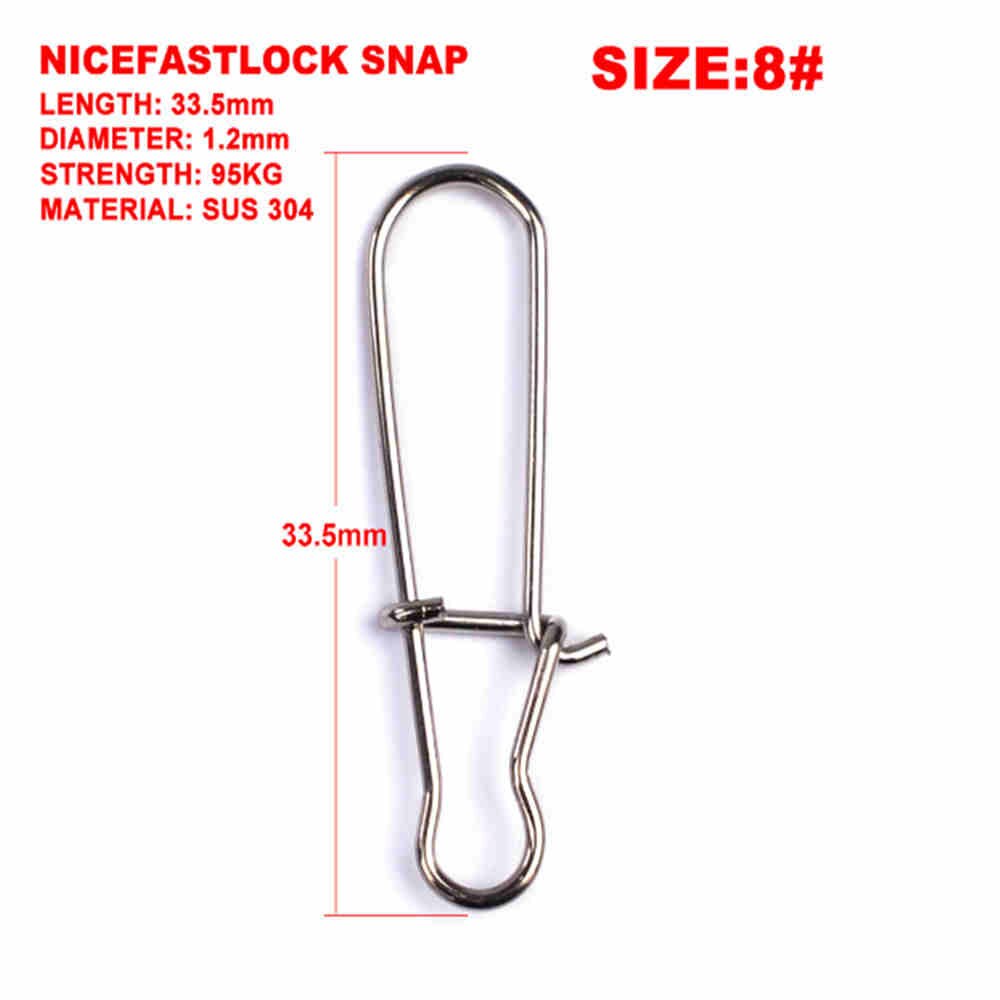 100 Stks/partij Verslaafd Snap Rvs 0 #-8 # Vissen ... – Grandado