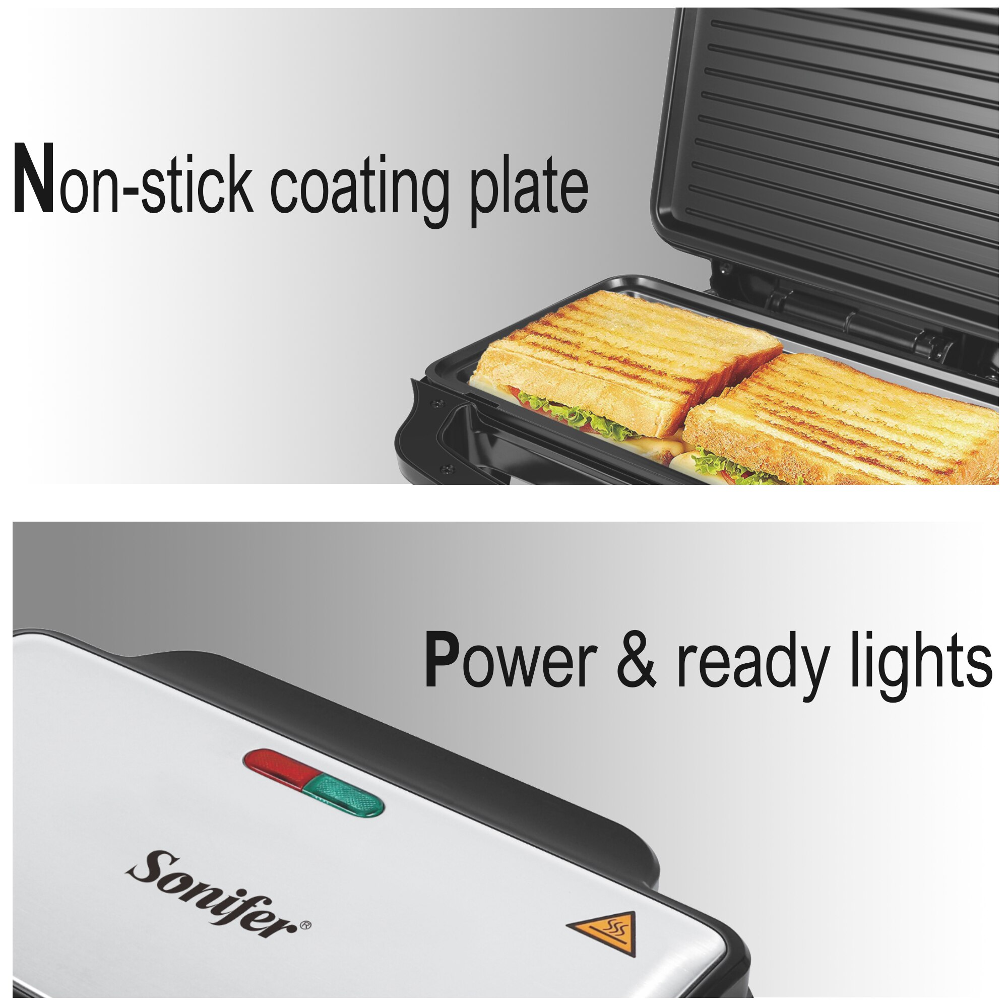 900W Electric Sandwich Maker Machine Grill Plate K... – Grandado