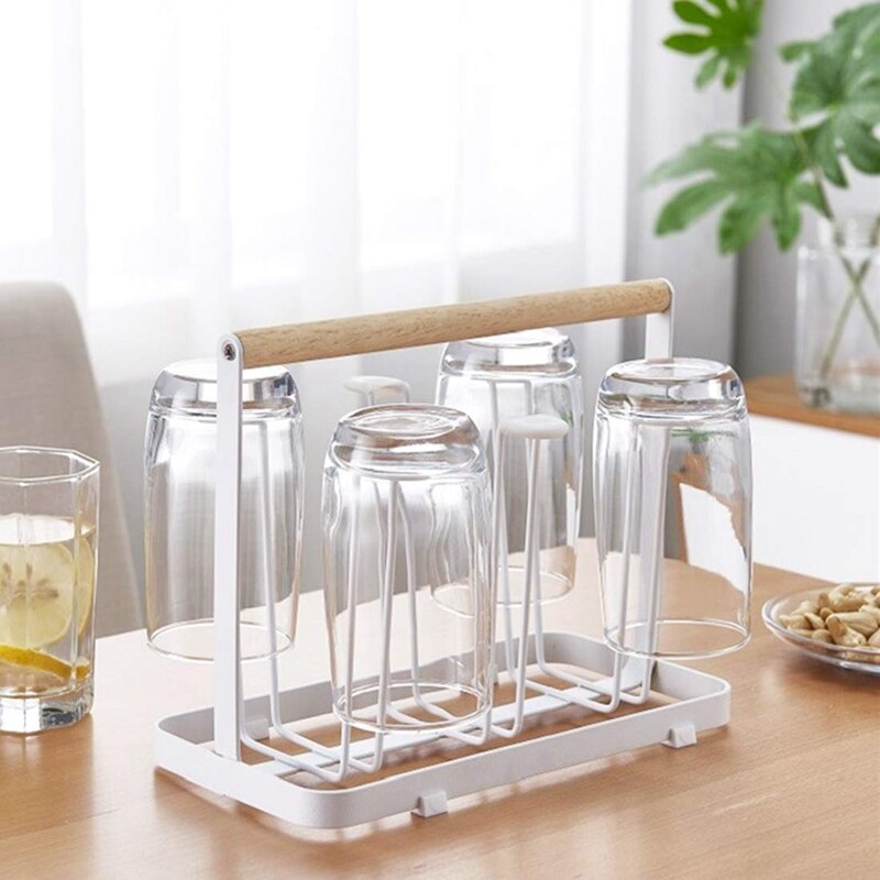 SHGO -Cup Droogrek Stand, 6 Cup Metalen Afdruiprek... – Vicedeal