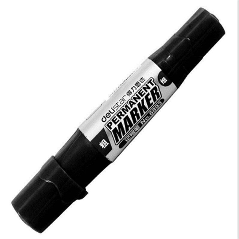 Deli Dual Tip 1.5/6mm Black Ink Permanent Oily Wat... – Vicedeal