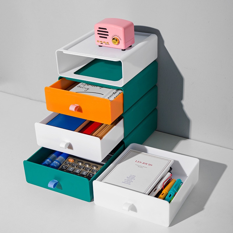 1 PCS Drawer Type Storage Box Office Desk Top Stac... – Vicedeal
