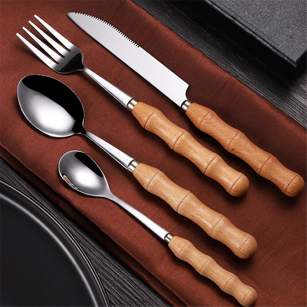 Kitchen Stainless Steel Tableware Set Fork Spoon K... – Vicedeal