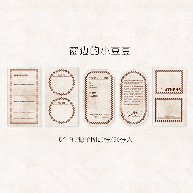 50 stücke Kreative Vintage Label Collage Journal M... – Vicedeal