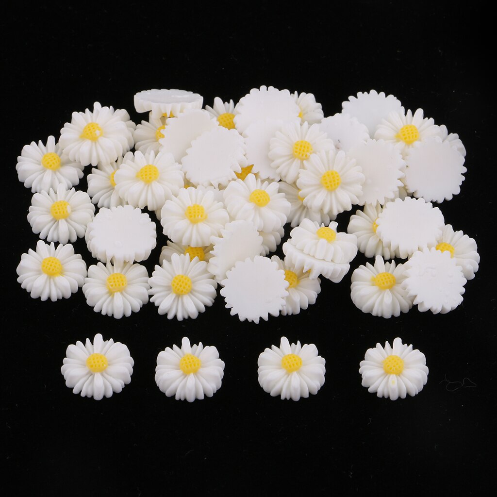 Lots DIY 50 Daisy Flower Resin Flatback Button Scr... – Grandado