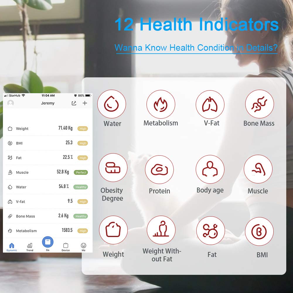 Body Fat Scale Smart Bluetooth Bathroom Weight Sca... – Vicedeal