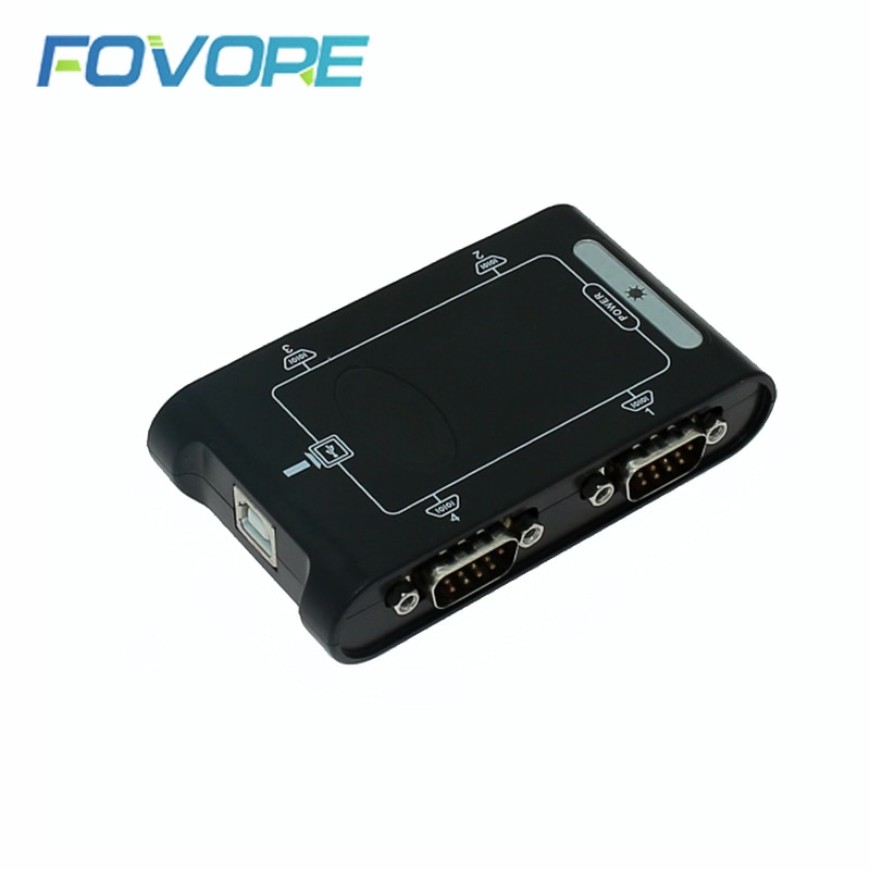 USB 2.0 to 4 ports RS232 Serial DB9 COM Converter ... – Vicedeal