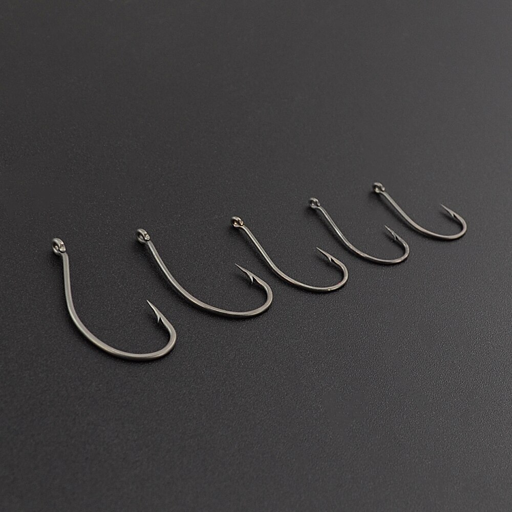 50pcs Coated High Carbon Steel Barbed hooks Carp F... – Grandado