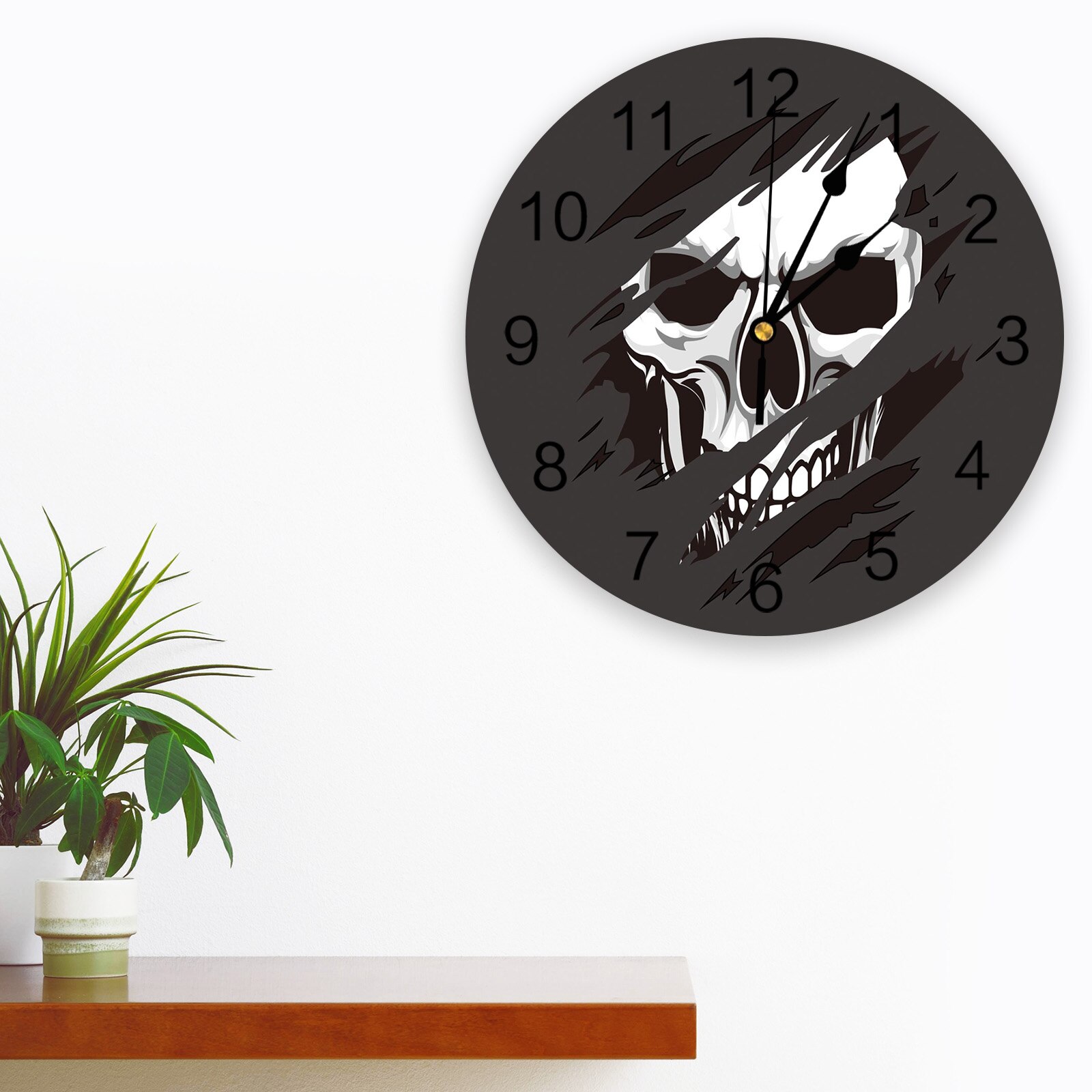 Horror Schedel Gezicht Tanden Wandklok Home Decor ... – Vicedeal