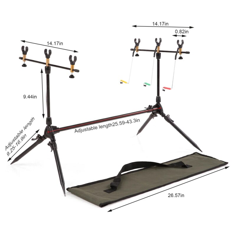 Adjustable Fishing Rod Pod Stand Holder Fishing Po... – Grandado