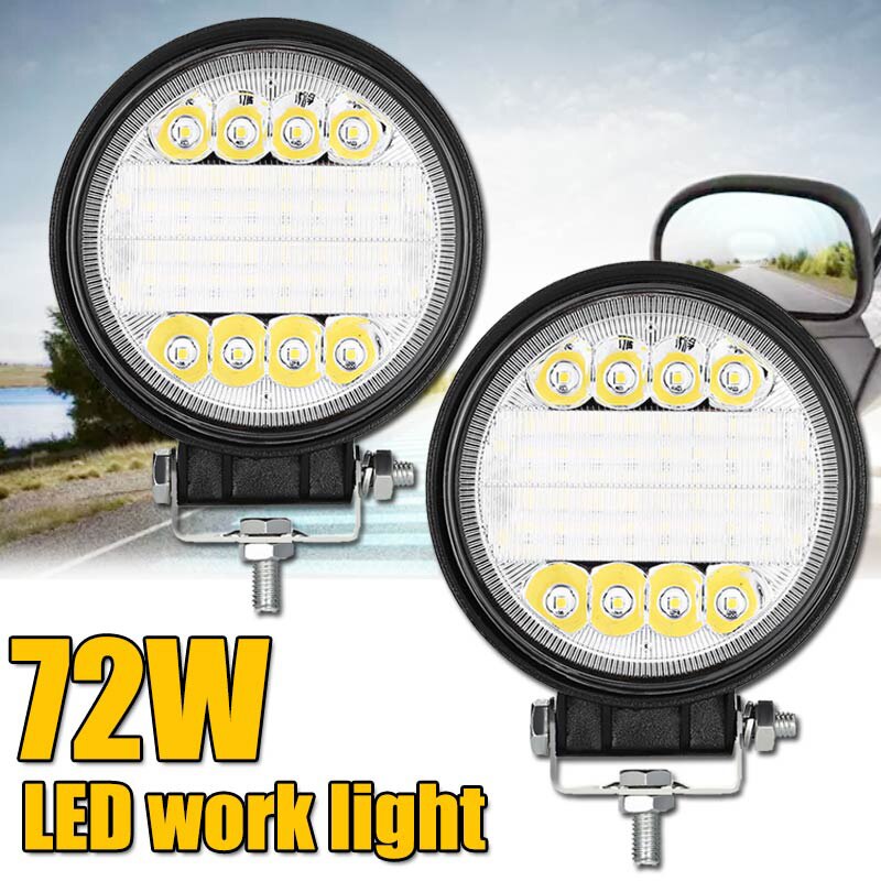 Work Light Led 72W 4.4inch 6000K Round LED Combo F... – Vicedeal