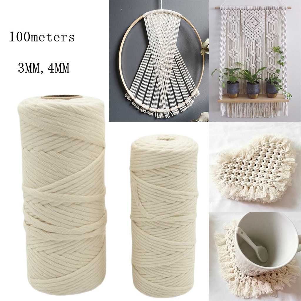 Macrame Touw Enkele Draad Touw Wit Macrame Katoene... – Grandado