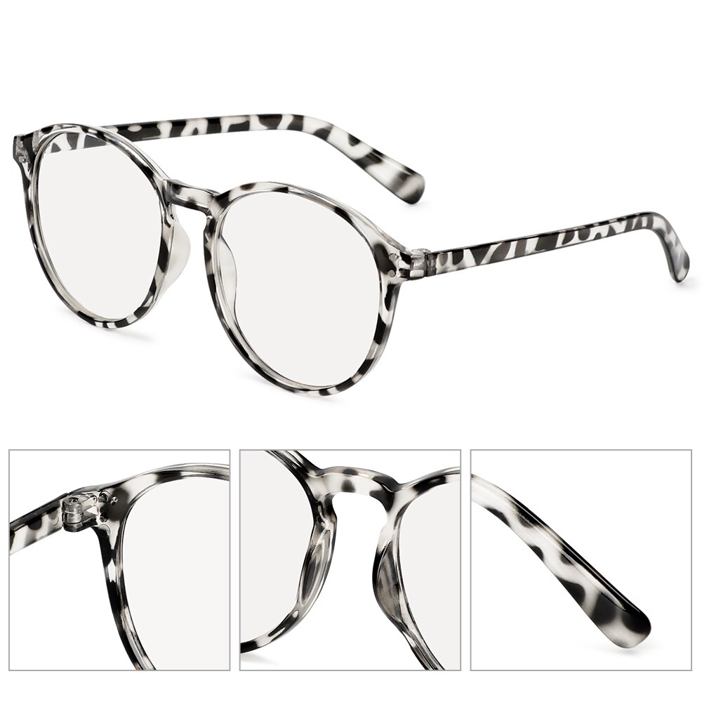 Unisex Black Leopard Print Round Frame Eyeglasses ... – Grandado