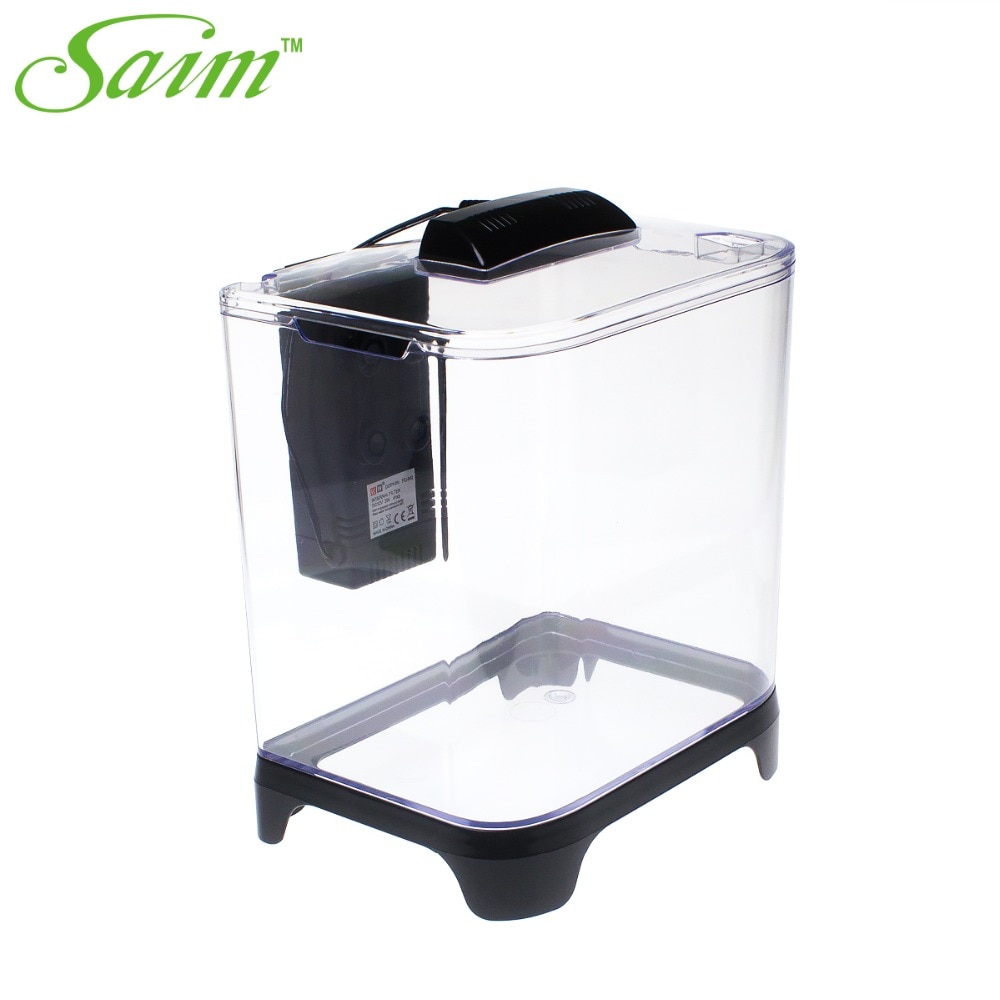 Betta Fishes Fighting Cylinder Mini Tank LED Light... – Grandado