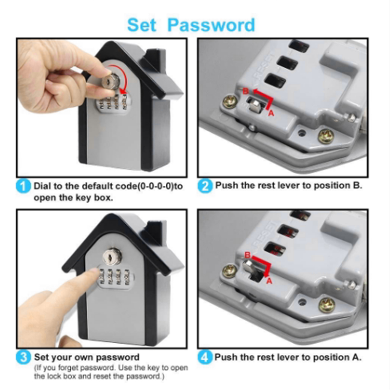 Keybox Lock Key Safe Box Outdoor Wall Mount Combin... – Vicedeal